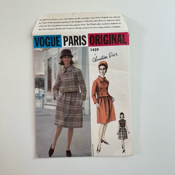 Dior | Other | Vintage Christian Dior Vogue Sewing Pattern 429 | Poshmark